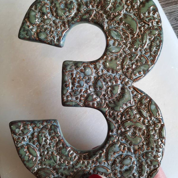 LARGE House Numbers 8 Inches Stoneware House Tiles Door Numbers Ceramic ...
