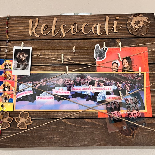 Large Wood Display Board | Wall Picture Hanger L Wood Photo Board L ...