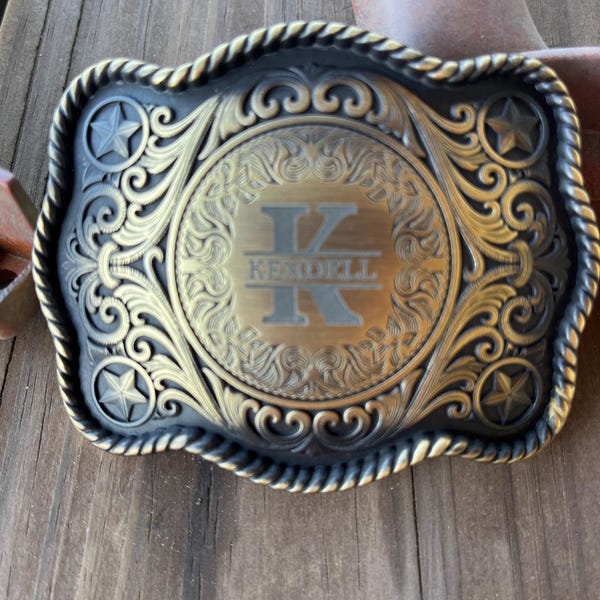 Custom Western Belt Buckle Personalized Mens Buckle Monogram Belt ...