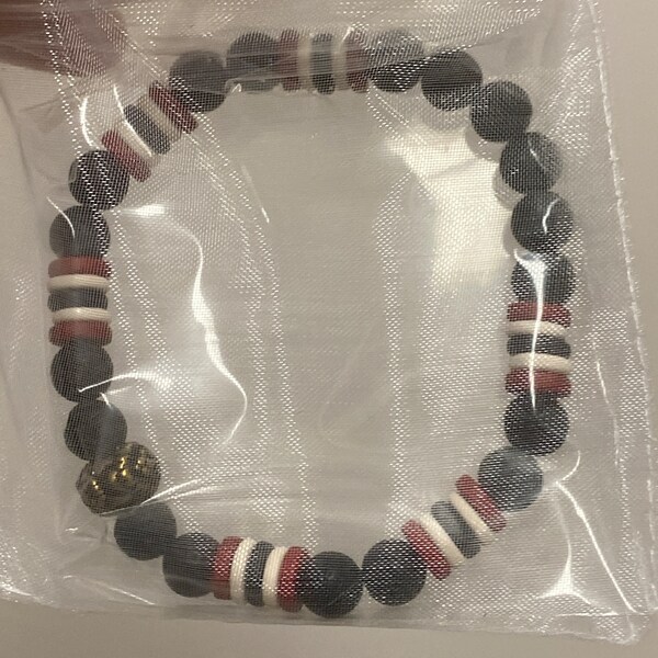 Pan African RBG Flag Inspired With Brass Oxide Crowns Matte Onyx Stone ...