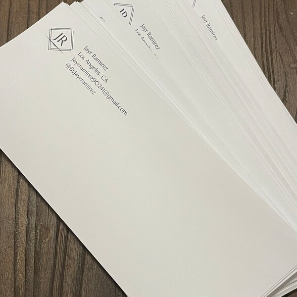 Personalized Business ~ Personal #10 White Wove Envelopes ~ Custom Full ...