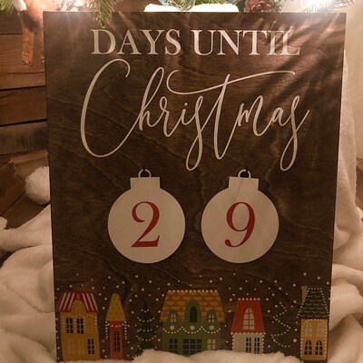 Christmas Countdown Sign, Days Until Christmas Sign, Early Christmas ...