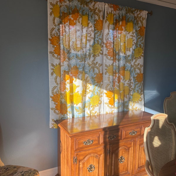 Scandinavian Vintage Curtains. Retro Net Curtains in Amazing Woven ...