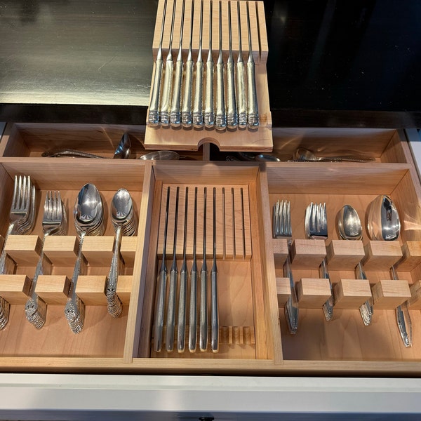 Custom Kitchen Drawer Organizer With Individual Cut Outs for Utensils ...