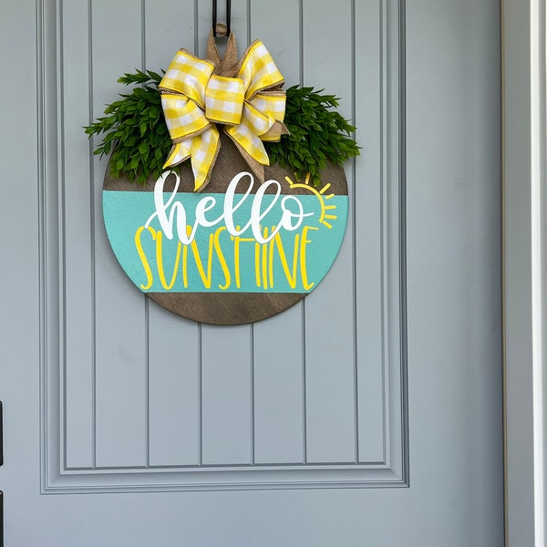 Summer Front Door Decor | Hello Sunshine | Summer Door Hanger | Summer ...