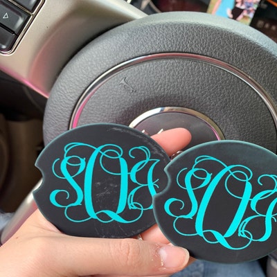 Car Coasters Monogram Car Coasters Set of 2 - Etsy