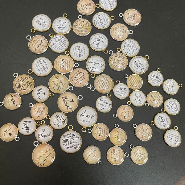 Bulk Assorted Christian and Scripture Charms for Jewelry Making – 16 ...