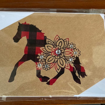 Artsy Pawing Horse hbd Card - Etsy