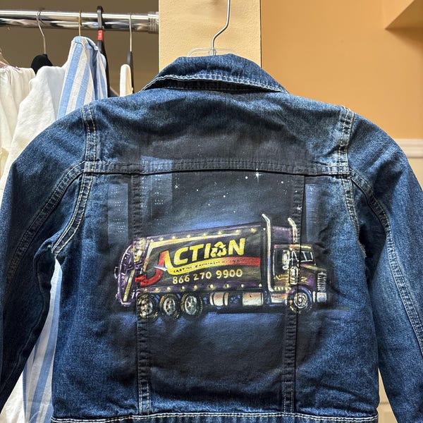 Custom Hand Painted Men’s Jean Jacket, Vintage Comic Book, Custom Jean ...