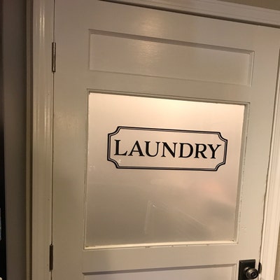 Laundry Vinyl Decal, Laundry Room Decal, Glass Door Decal, Vinyl ...