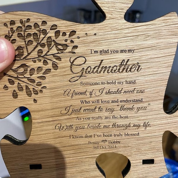 Unique Godfather Gift - Wooden Jigsaw Puzzle Plaque, God Father Present ...