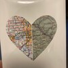 Long Distance Relationship - Map Heart in Two Places Custom Map Card - Etsy
