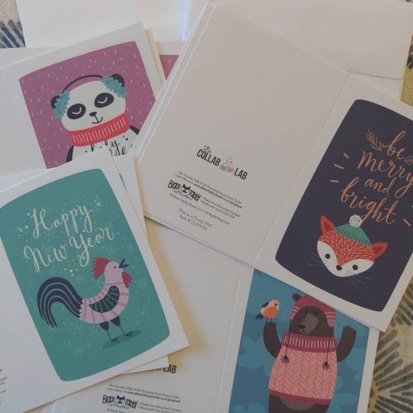 Cozy Winter Animals Pack - 24 Cards With Envelopes - Etsy