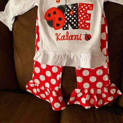 Ladybug Birthday Outfit, Ladybug Birthday Shirt, 1st Birthday Ladybug ...