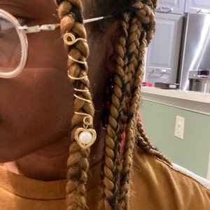 Loc Jewelry W/gold Glass Beads Set of 5 Dreadlock Charms Hair - Etsy