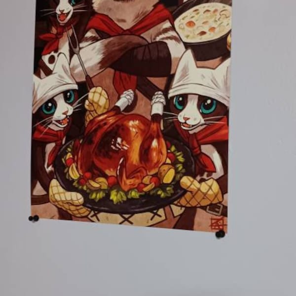 Meowscular Chef- 11"x17" Print - Monster Hunter World Palico Fan Art - Etsy