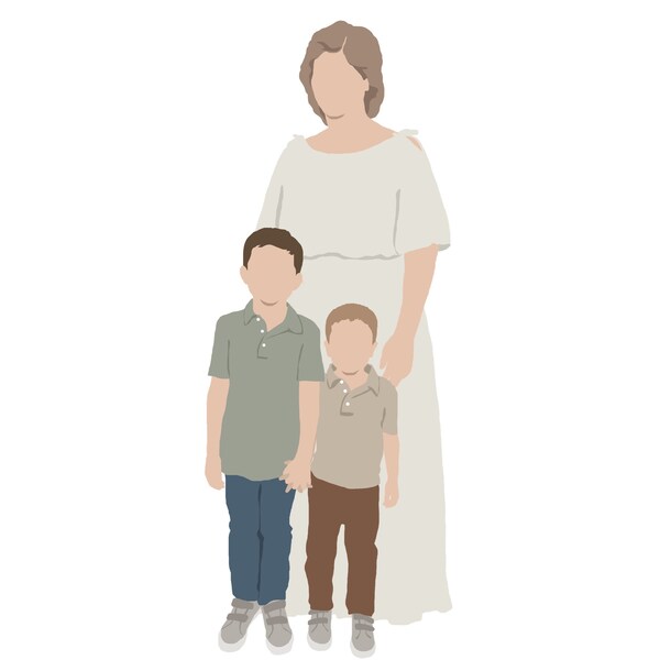 Faceless Family Drawing - Etsy
