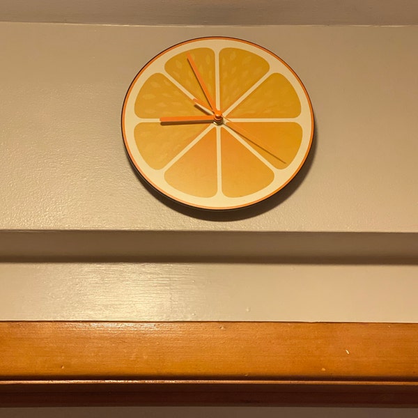 Orange Fruit Wall Clock - Etsy