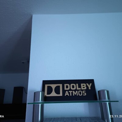 Dolby Atmos Home Theatre Signs Signage Cinema Decor Laser Router Gold ...