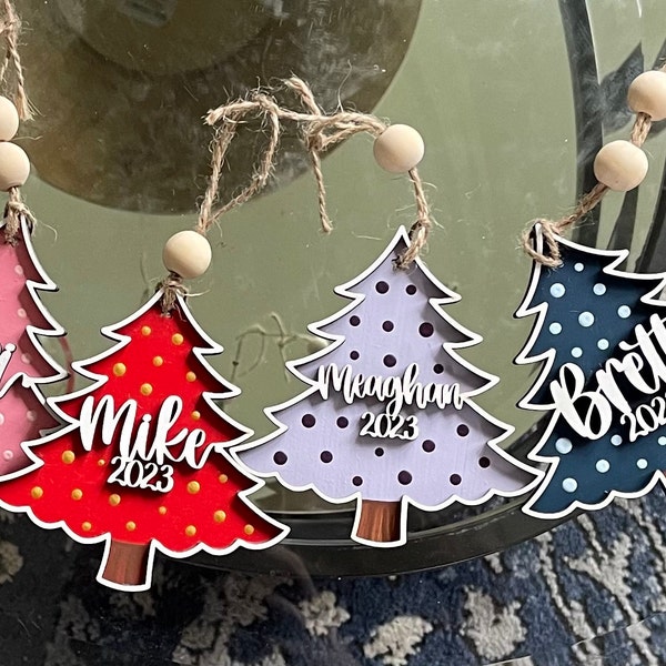 Custom 3D Christmas Tree Stocking Tags/gift Tags/ornament - 4 ...