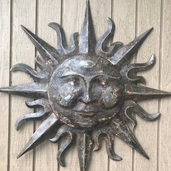 Metal Garden Decor Metal Sun Wall Art Indoor Outdoor Wall Art Metal Sun ...