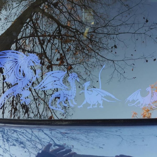 My Dragon Family Car Decal, Dragon Laptop Decal, Dragon Vinyl Decal ...