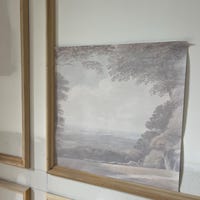 Muted Trees Wallpaper, Woodland Mural, Tree Painting, Muted Green ...