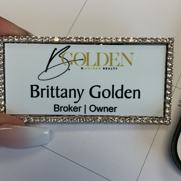 Wearable Magnetic Rhinestone Bling Name Tags. With Your Logo and Names ...