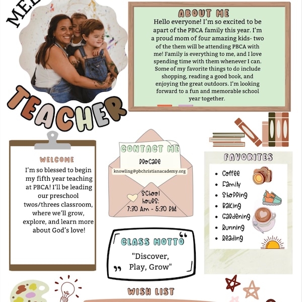 Meet the Teacher | Retro Groovy PINK Theme | Teacher Template Flyer ...