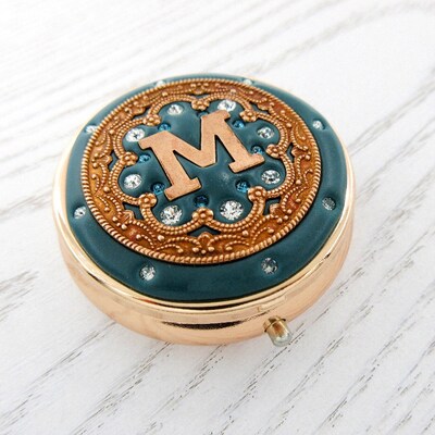 Unique Holiday Gift PICK YOUR COLOR Rose Gold Pill Box Case Organizer ...