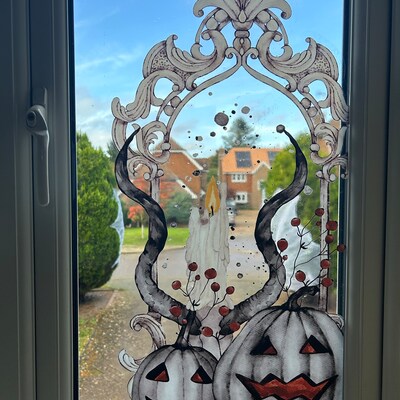 2pk Autumn Window Decals Sunflower Pumpkin Window Clings - Etsy