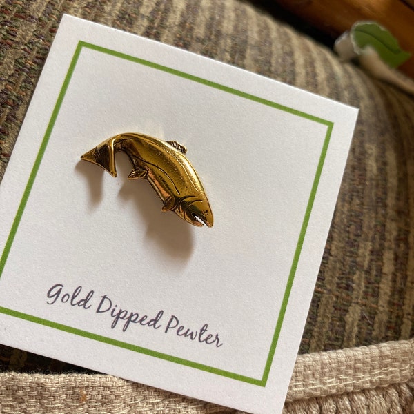 Rainbow Trout Gold Dipped Pewter Lapel Pin - CC105G- Golden Trout, Fish ...
