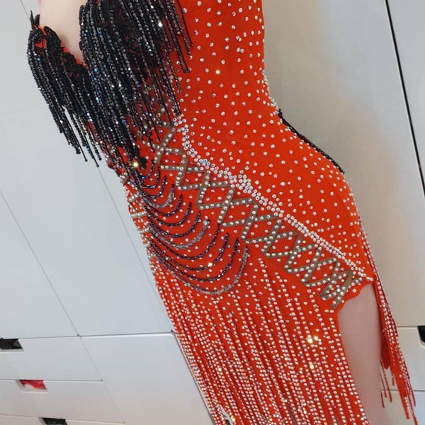 Custom Made Latin Dress 40 Colors Women Girls Fringe Latin Dance ...