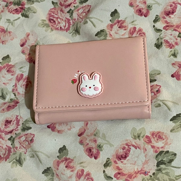 Personalized Wallet Cute Kawaii Pink Rabbit Wallet/animal Short Wallet ...