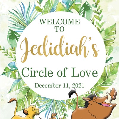Lion King Welcome Sign, King Welcome Baby Shower Sign, Boy Baby Shower ...
