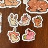 Mini Strawberry Bunny and Flower Bunny Sticker Set of 2 / Cute Rabbit ...