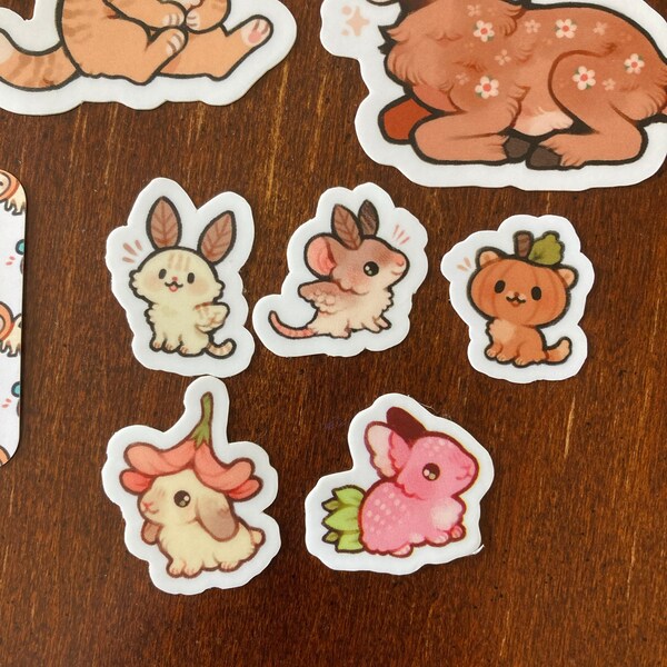 Mini Strawberry Bunny and Flower Bunny Sticker Set of 2 / Cute Rabbit ...