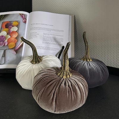 Large Velvet Pumpkins Set of 3, Home Decor Trends, Fall Wedding ...