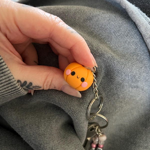 Little Pumpkin Keyring, Handmade Keychain, Novelty, Charm, Cute, Kawaii ...