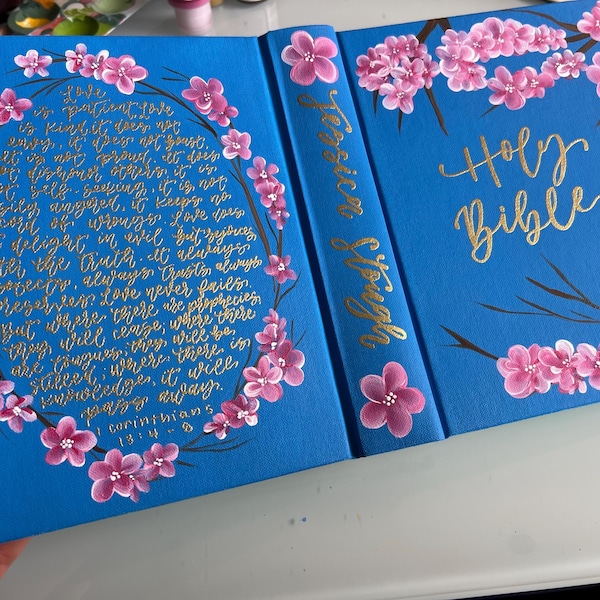 Custom Painted Bible, Painted Bible, Hand Painted Bible, Hand Painted ...