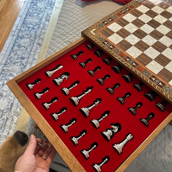 Luxury Handmade Large Chess Set, Personalized Birthday Gift, Chess ...