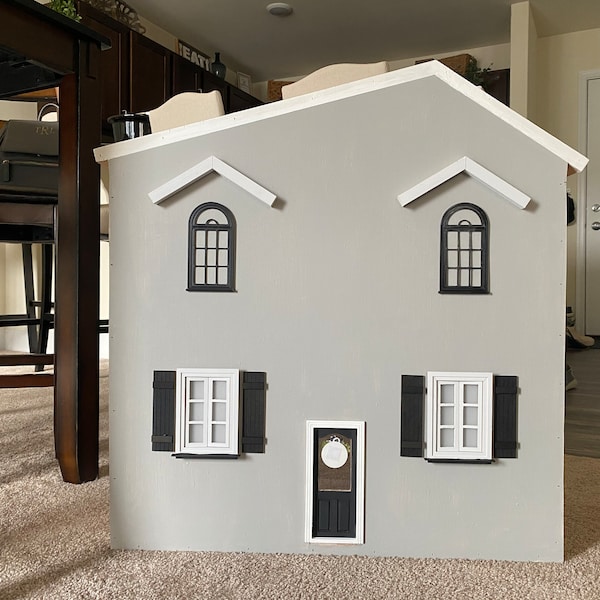 Dollhouse Miniature DIY Wooden Windows Shutters - (1:12 Scale ...