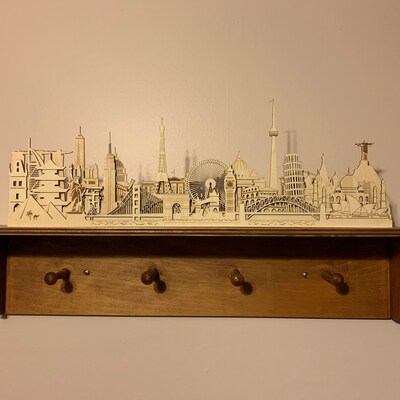 World Landmarks Wood Wall Art World Attractions Home Wall Decor Travel ...