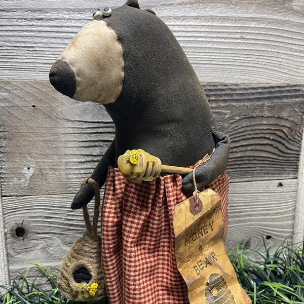 Raven's Haven Primitive Folk Art Pattern. Marjorie Bear - Etsy