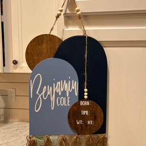 BOHO Baby Hospital Door Hanger Sign Baby Shower Gift Nursery Sign ...