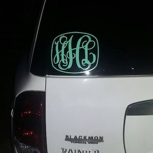 Monogram Car Decal, Monogram Wall Decal, Custom Vinyl Decal, Monogram ...