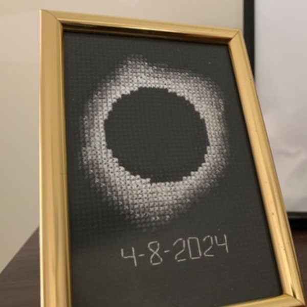 Solar Eclipse Sequence Cross Stitch Pattern - Accurate Astronomy Charts ...