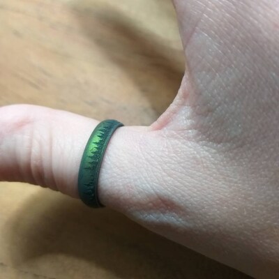 Forest Ring Silicone Ring, Personalized Tree Hugger Green Ring Gift Him ...
