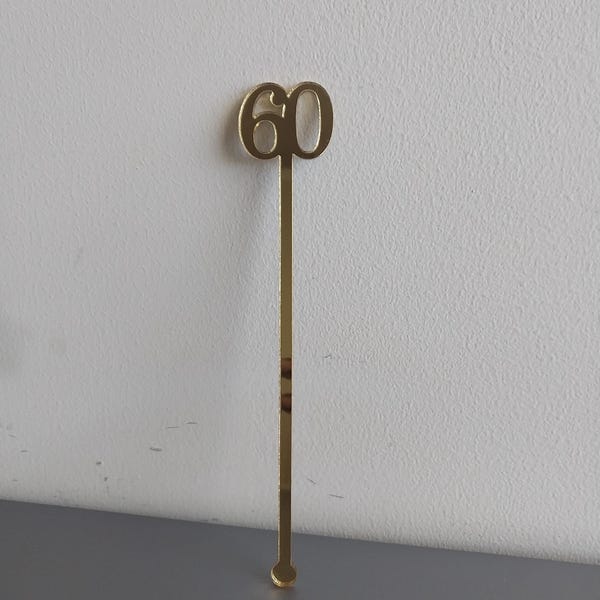 Birthday Number Drink Stirrers: Acrylic Party Decor - Etsy