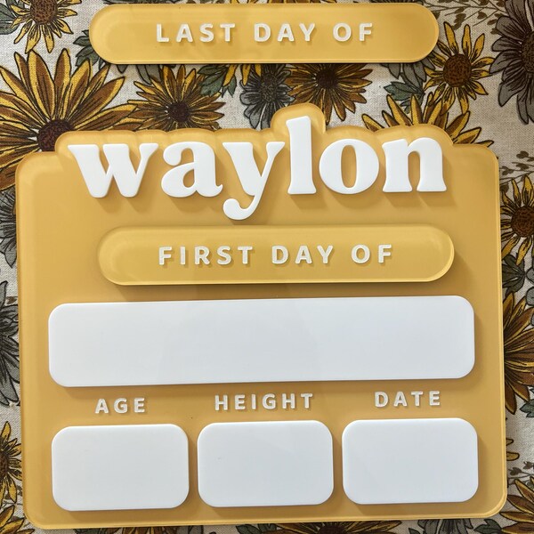 Acrylic First Day of School Sign|personalized School Sign|back to ...